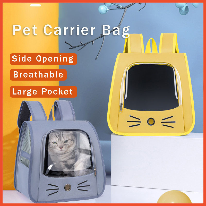 Large Cat Carrier Backpack Travel Pet Dog Carrier Bag Portable Anti ...