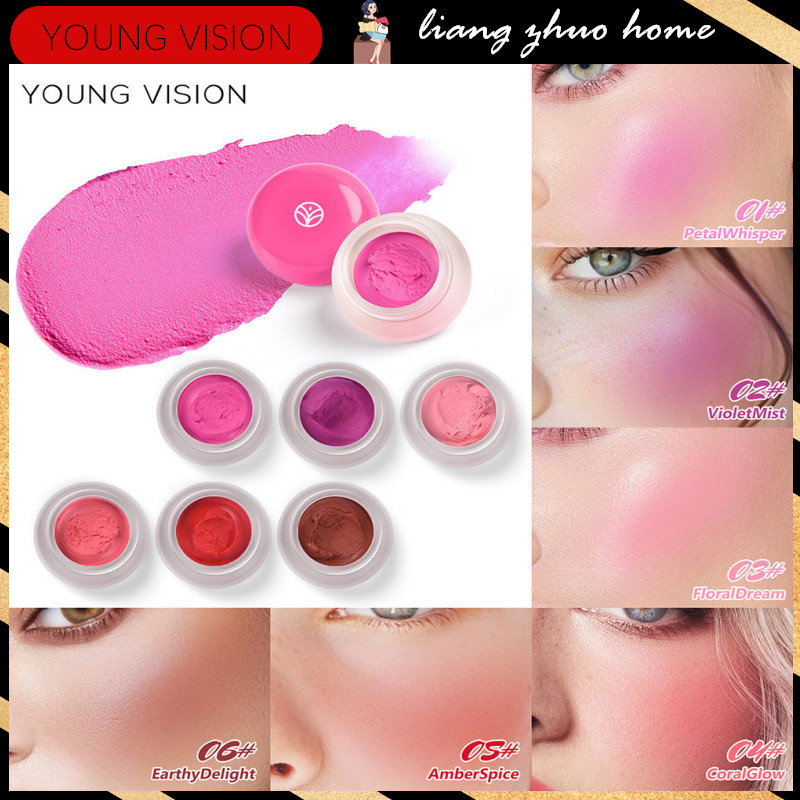 YOUNG VISION 6 Colors Pudding Pot Blush Lip and Cheek Blurry Pudding ...