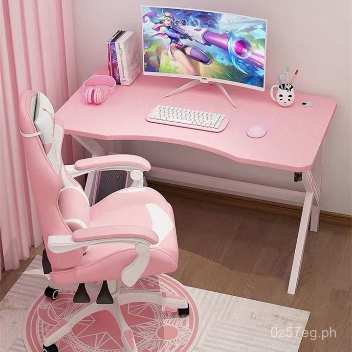 White Game Tables Pink Desktop Computer Desk Home Cute Gaming Table ...