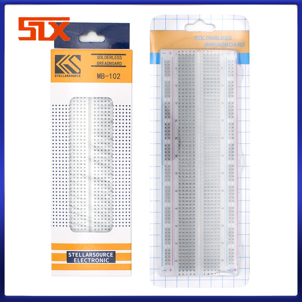 Mb-102 Red Blue Line Breadboard 830 Hole Breadboard Experimental ...