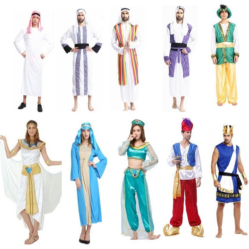 Halloween Adult Arabian Samurai Costume Aladdin Zeus Jasmine Masquerade ...