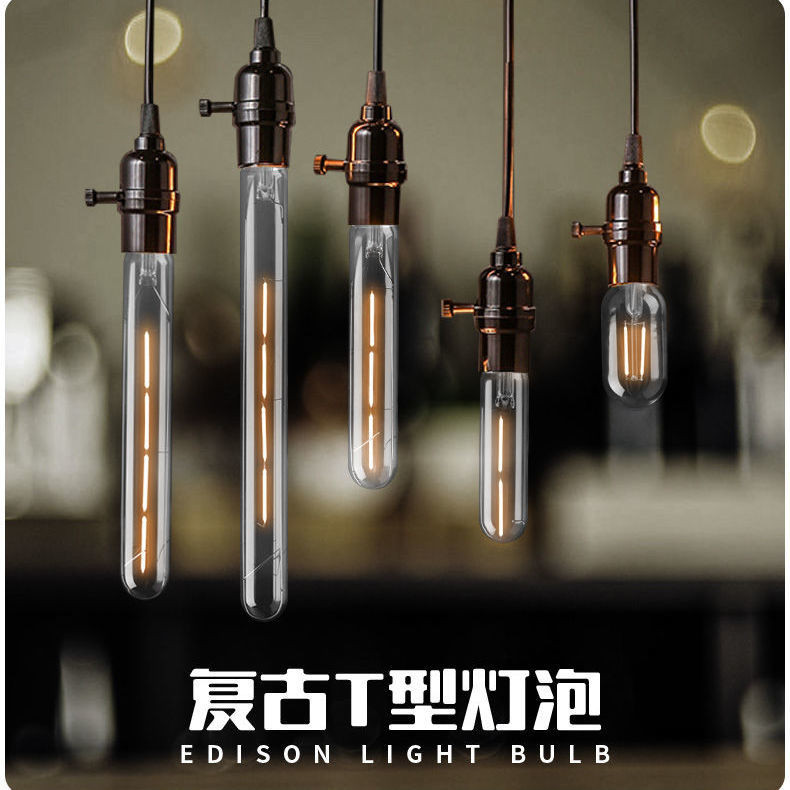 Edison T Type LED Bulb Retro Nostalgic E27E14Spiral Screw Mouth ...