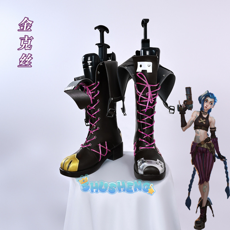 Game Anime LoL Arcane Jinx Cosplay sheos Jinx shoes | Shopee Philippines