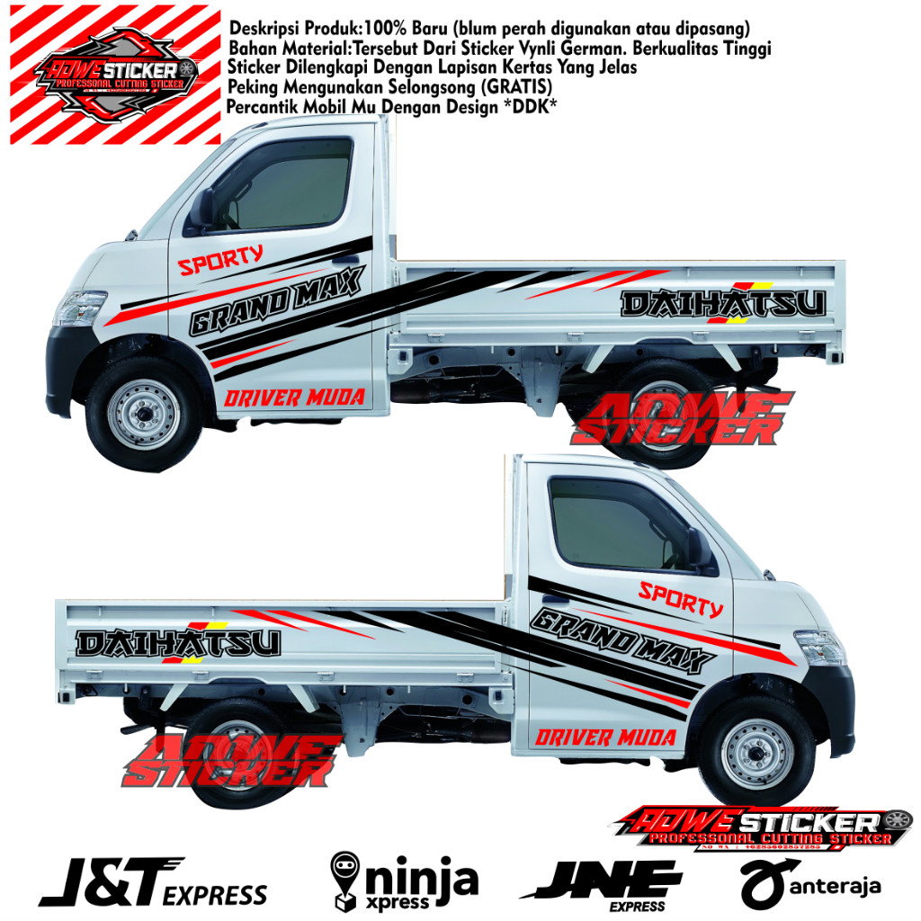 Grandmax PICK UP CAR CUTTING STICKER CAN CHANGE COLORS AND NAME ...