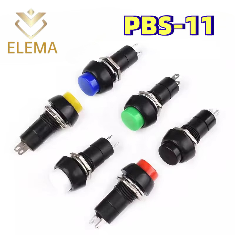 PBS-11A PBS-11B Round switch 12mm Momentary Self-Reset Self-locking ...