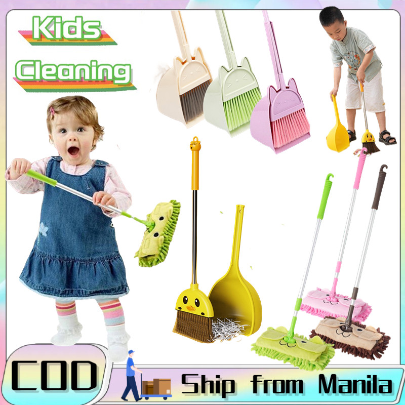 Cleaning Toy Set for Kids Mop Broom Dustpan Set Mini Housekeeping ...