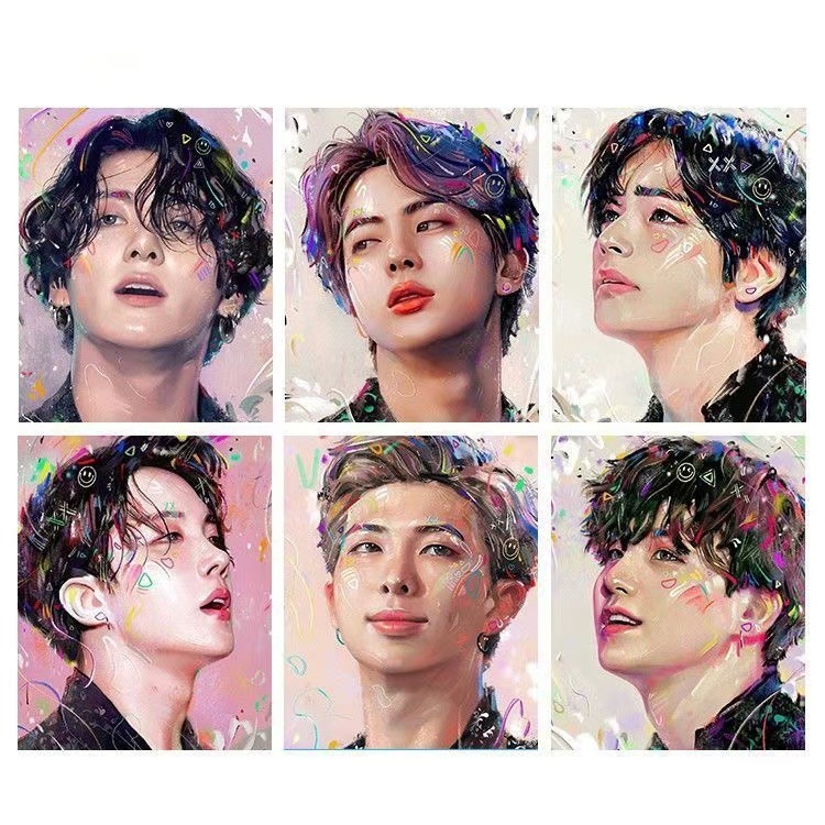 BTS design 20*20 CM Oil Painting By Numbers Leisure Vacation Living ...