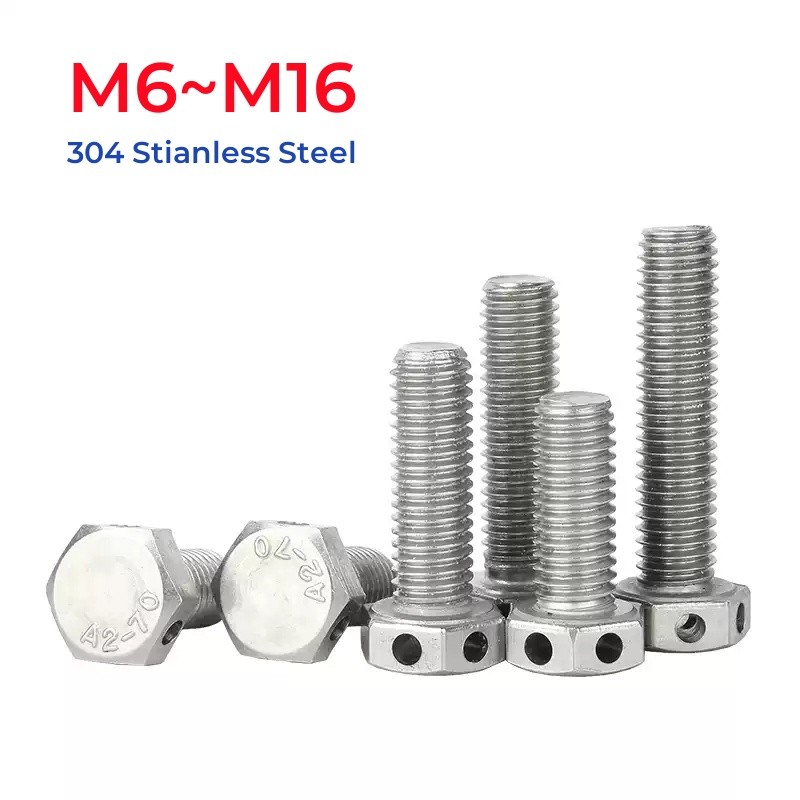 M6 M8 M10 M12 M16 304 Stianless Steel Head Perforated External Hexagon ...
