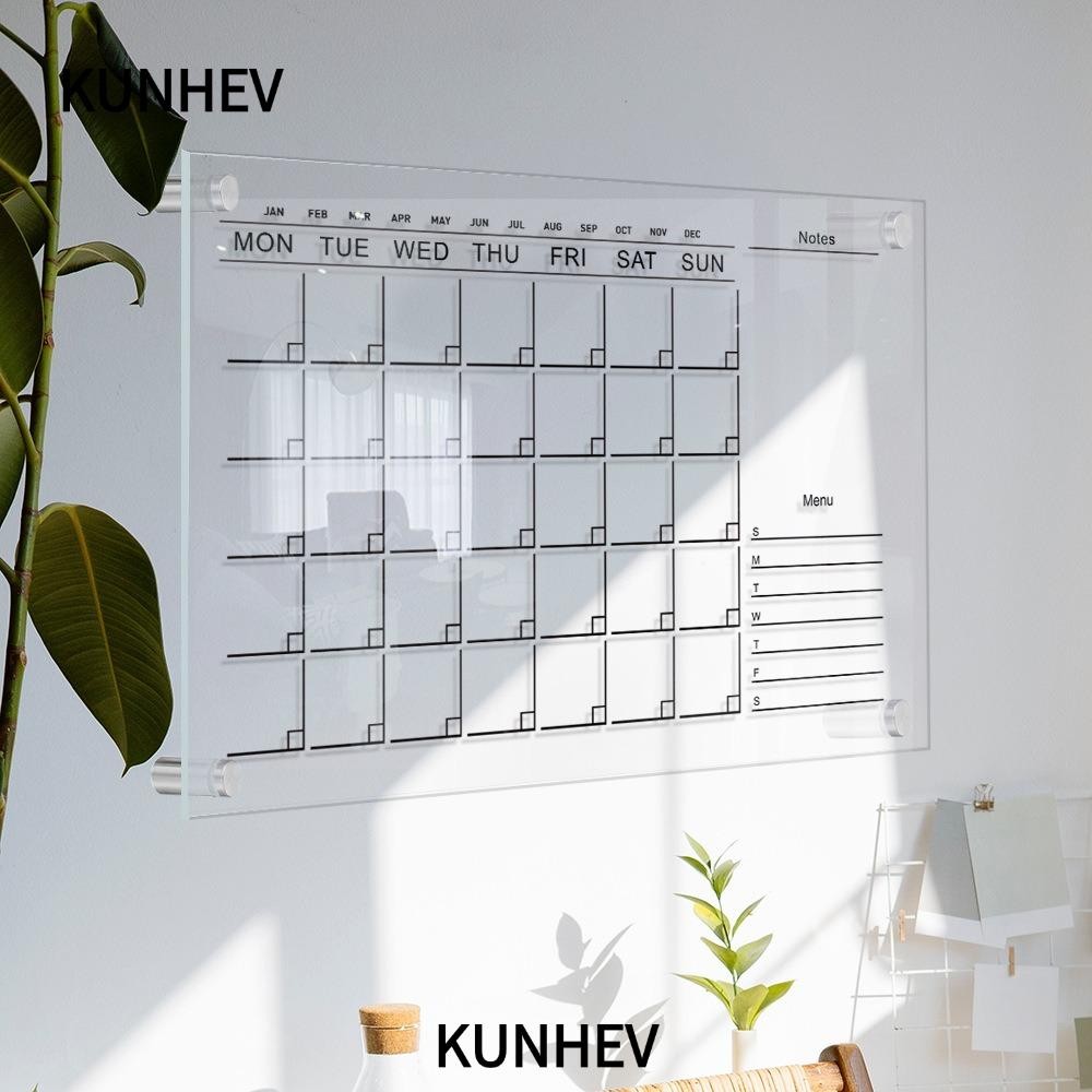 KUNHEV Monthly Calendar, Wall Mounted Acrylic Whiteboard, Memo ...