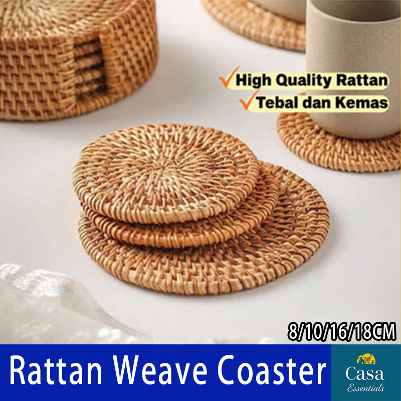Rattan Coaster Round Placemat Rattan Mat Alas Pinggan Cawan Pelapik ...