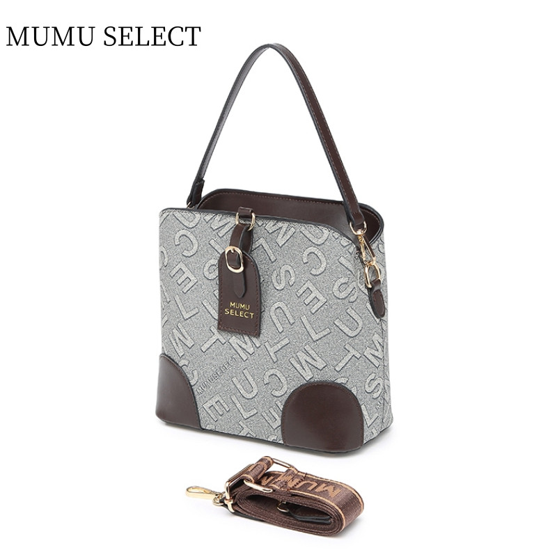 【Mumu Select】M452 Retro Letter Women Sling Bag Wide Shoulder Strap ...