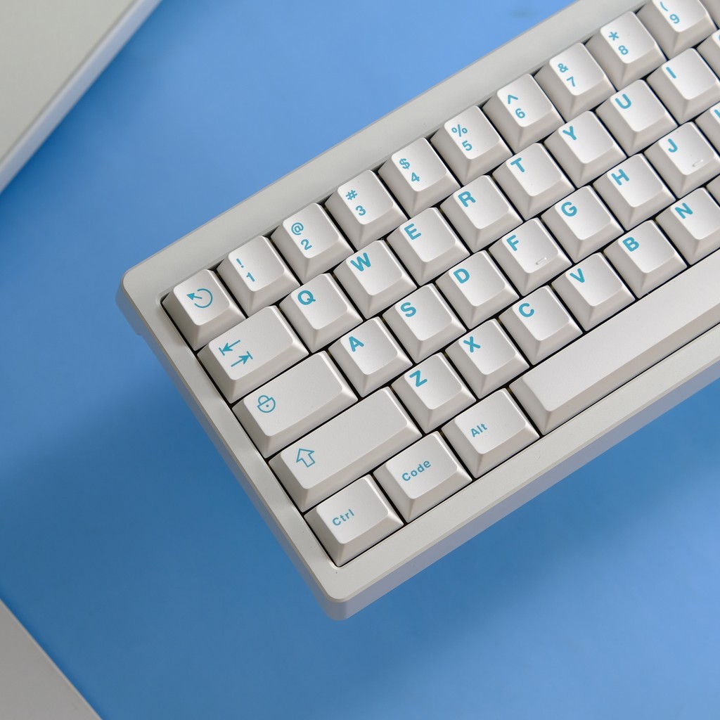 121 Keys White Blue Double Shot PBT Keycaps Cherry Profile for MX ...