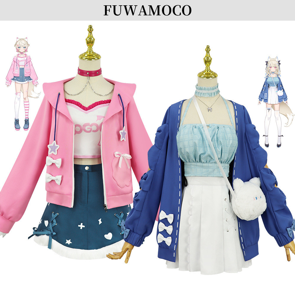 Hololive EN Cosplay Mococo Fuwawa Anime Animation Costume Clothes Party ...