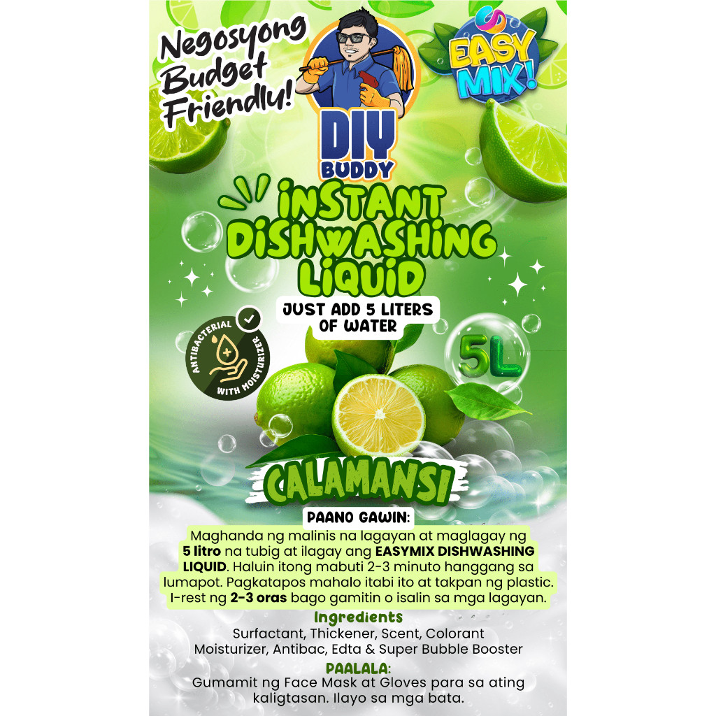 EASY MIX INSTANT DISHWASHING LIQUID - 5L or 15L Yield (DIY Buddy) | Shopee Philippines
