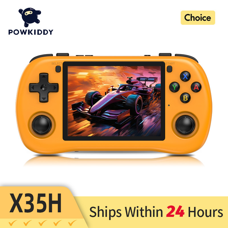Powkiddy NEW X35H Portable Retro Handheld Game Console - 3.5" IPS Screen 640x480 RK3566 Linux ...