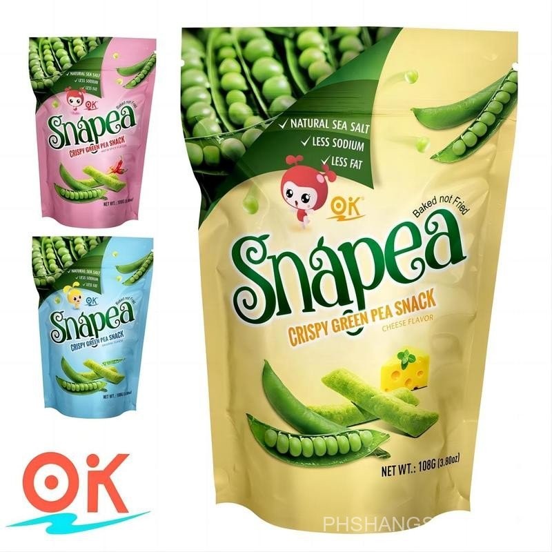 OK Snapea Popcorn Crisps, Original, Cheese, Spicy 108g, Green Pea ...