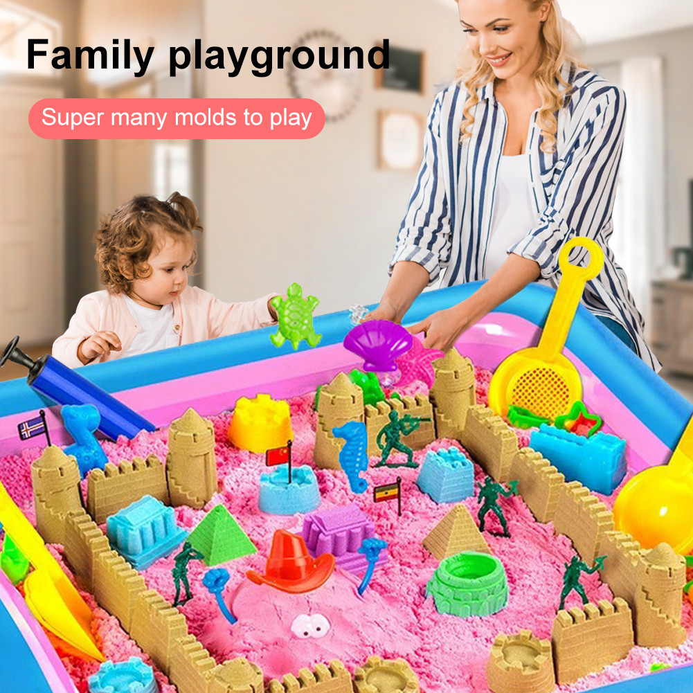 1KG Space Sand Toy Set Inflatable Sand Table with 39 Model Non-toxic ...