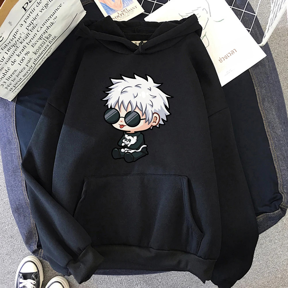 Jujutsu Kaisen Satoru gojo Cute Cartoon Graphic Pattern Hooded Plus ...