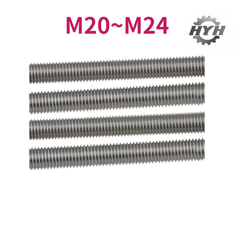 [HYH] 304 Stainless Steel Screw Rod Tooth Bar Threaded Tooth Rod Bolt Full Threaded Screw M20M24 ...