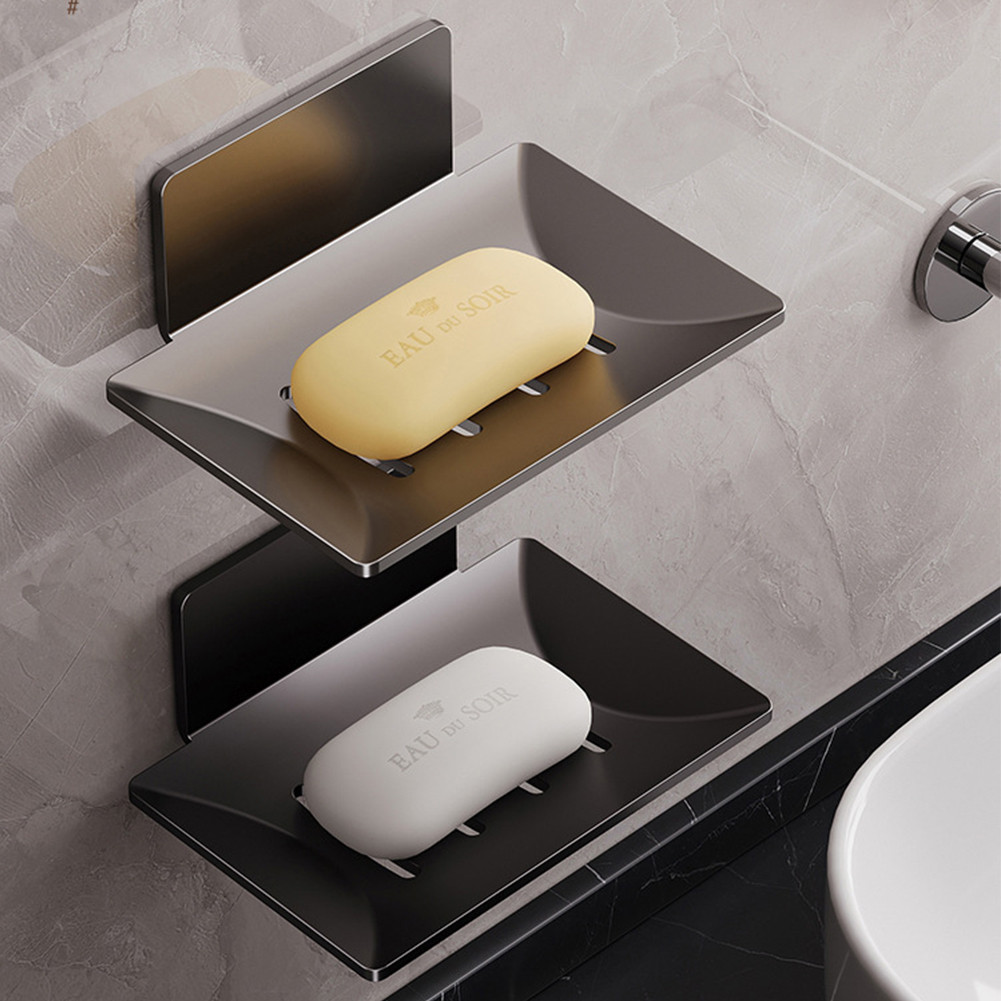 Carbon Steel Soap Drain Rack Wall Mounted Gun-Gray Soap Holder Soap ...