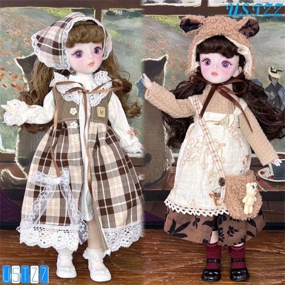 USTZZ 1 Set 30cm Bjd Doll with Clothes, 1/6 SD Attractive Eyes Dress Up ...
