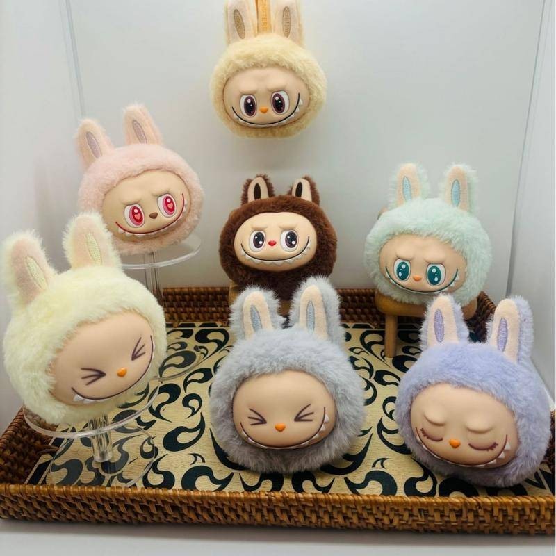 HOT！Labubu 10cm second generation sitting cloth plush head pendant, key ...
