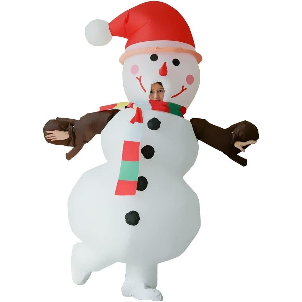 Christmas Inflatable Costume Cosplay Air Blow Up Santa Costumes for Men ...
