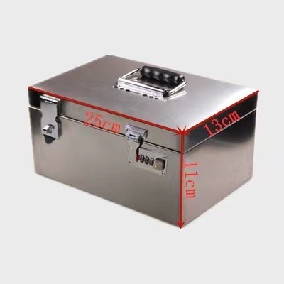 Stainless steel lockable deposit jar Certificate storage box Portable ...