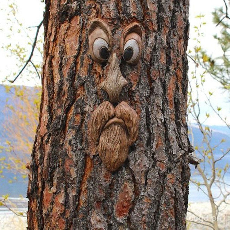 Cross-Border Trade Resin Craft Tree Face Tree Monster Five Senses Resin ...