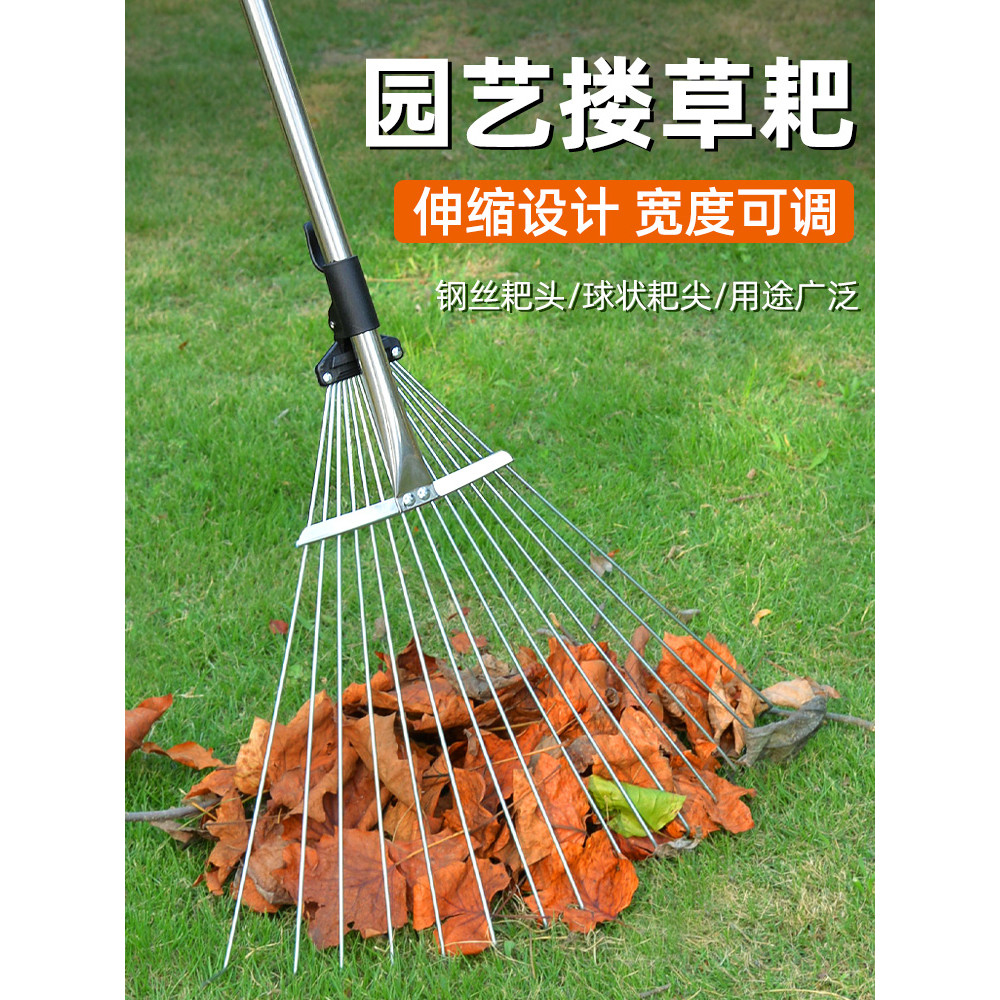 Lawn Leaf Rake Vegetable Garden Grass Rake Dead Branch Rake Extendable ...