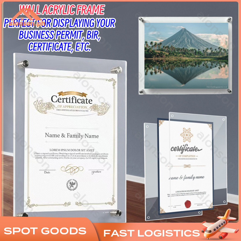 A4 A3 SIZE WALL ACRYLIC FRAME Acrylic Photo Frame Acrylic Display Stand ...