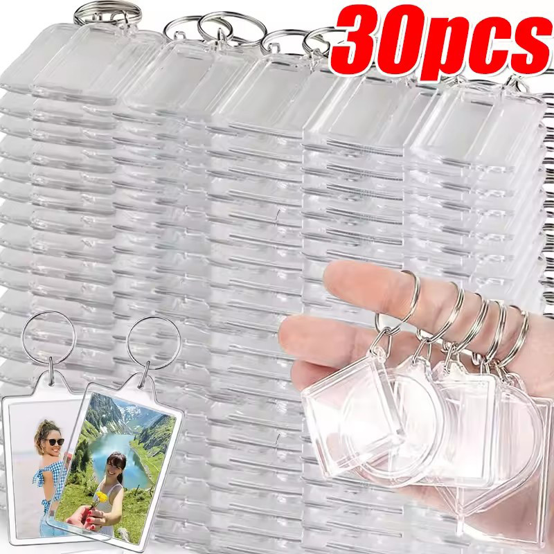 5/10/20/30Pcs Transparent Photo Frame Keychains/Acrylic Blank Insert ...