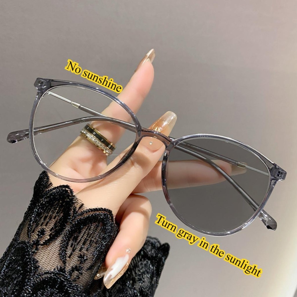 Fashion Women Men Change Color Eyeglasses Anti Blue Light Photochromic ...