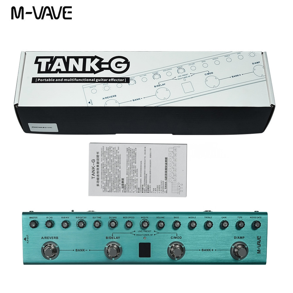 M-VAVE Tank-G Tank-B V2 Guitar Multi Effect Pedal Rechargeable Portable ...