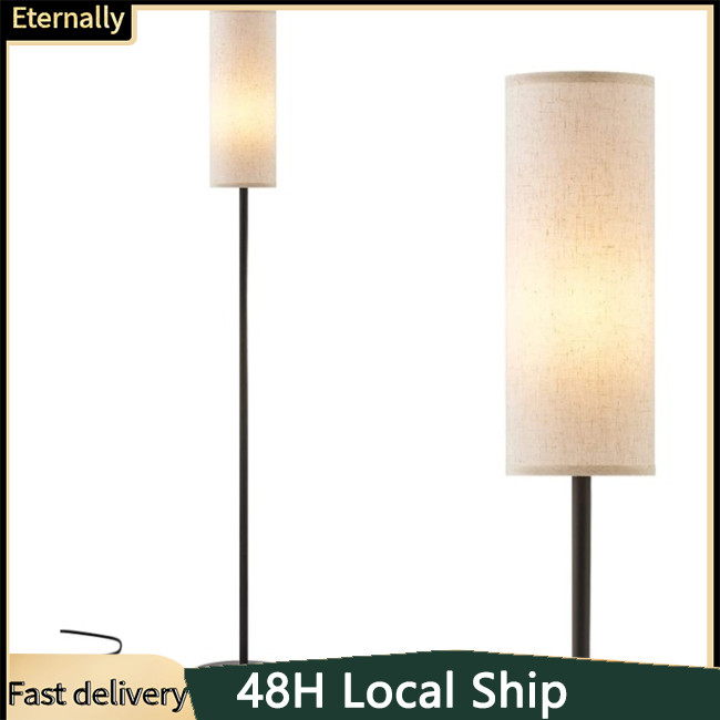 ETE 9w Floor Lamp Linen Lampshade Foot Switch Reading Lamp With 3 Color ...