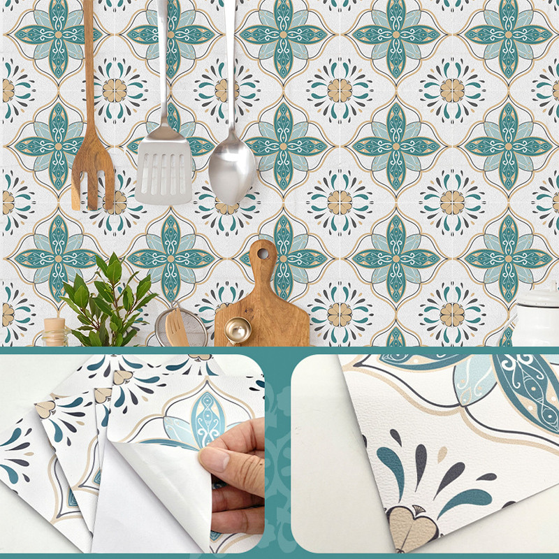 10Pcs 15x15cm Matte Surface Retro French Style Ceramic Tiles Stickers ...