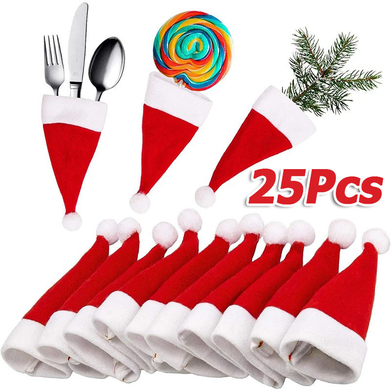Mini Christmas Red Hat Cover / Christmas Wine Bottle Caps / Xmas Party ...