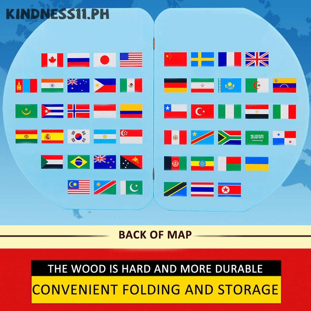 3D World Map Flag Matching Puzzle Geography Toy Foldable World ...