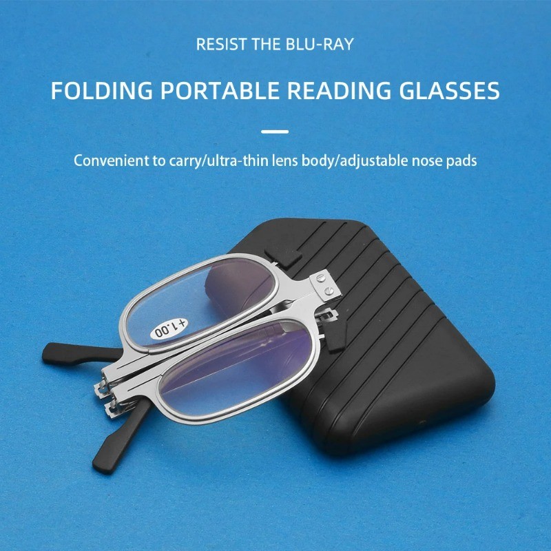 Men's Stainless Steel Reading Glasses, Blue Light Lock Glasses ...