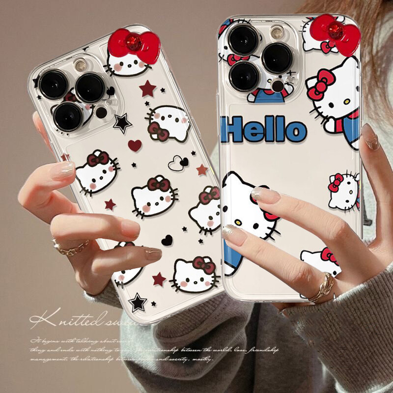 Cute 3D Pink Bowknot Hello Kitty Case For Infinix HOT 50 8 9 20 Play ...