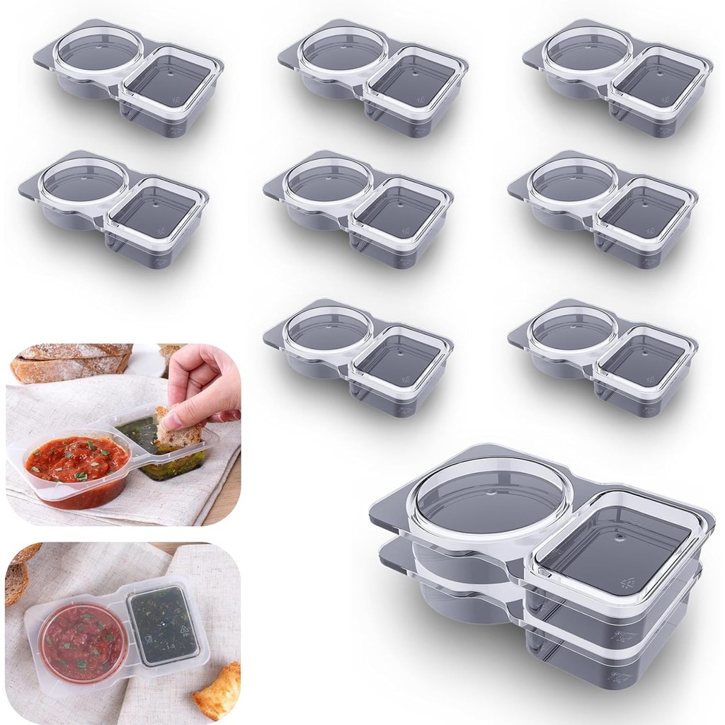 Double Compartment Condiment Container with Lid Double Compartment ...