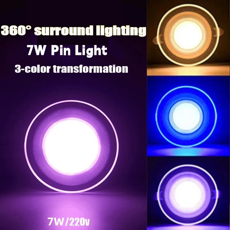 Tricolor LED Pin light LED downlight ceiling light Ultra-Thin 3 Color ...