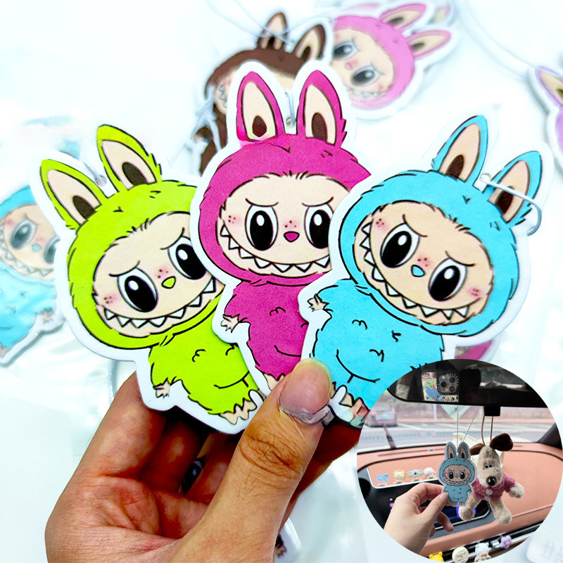Labubu Car Aromatherapy Tablets Hanging Pendant Cute Indoor Air Fresh ...