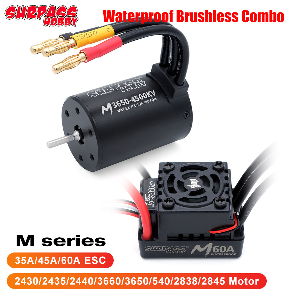 Surpass Hobby M2838 M2845 Combo Waterproof Brushless Motor w/ M35A M45A ...