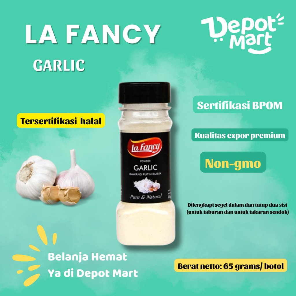 La Fancy Foods Garlic Powder 100% Pure 65g Garlic Powder Depot Mart ...