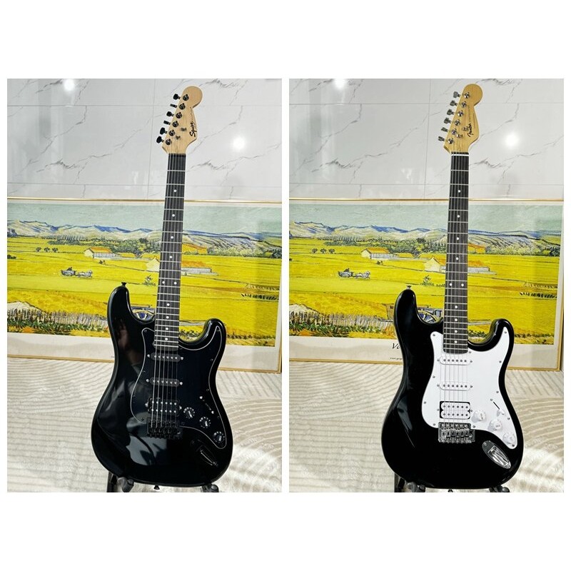 Fender Stratocaster Electric Guitar Black SSH Pickups Professional ...