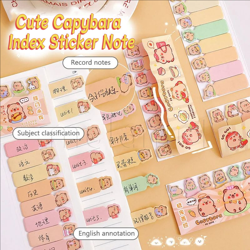 Self-Adhesive Page Markers Classify Sticker - Cartoon Capybara Index ...