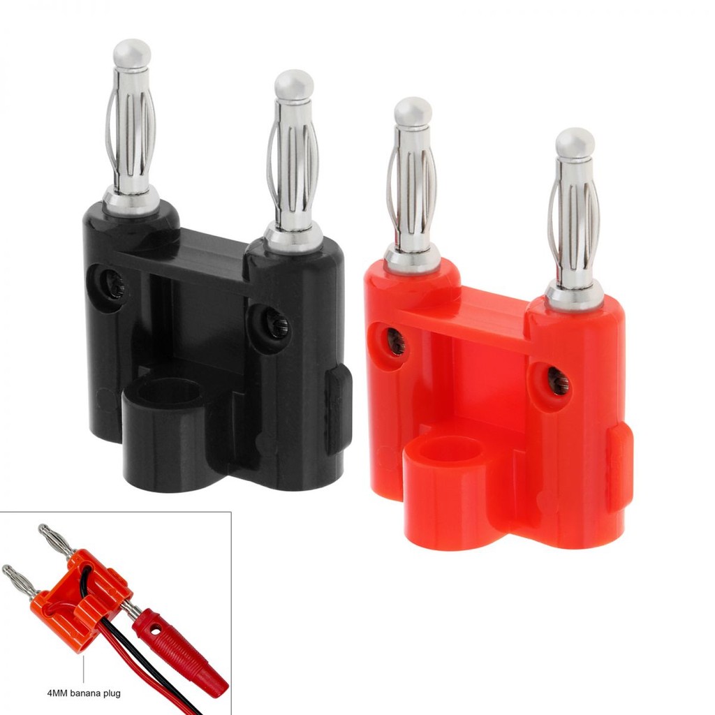 2pcs 4mm Low Frequency Black and Red Two Way Banana Plugs for Digital ...