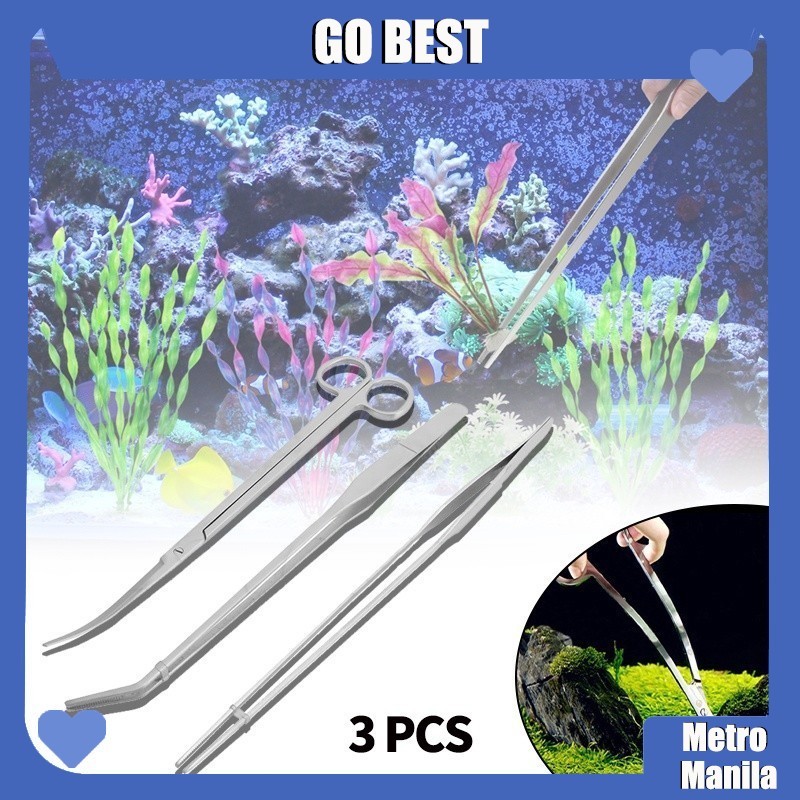 3pcs Aquarium Tank Aquascaping Tools Aquarium Scissor Tweezers Tool ...