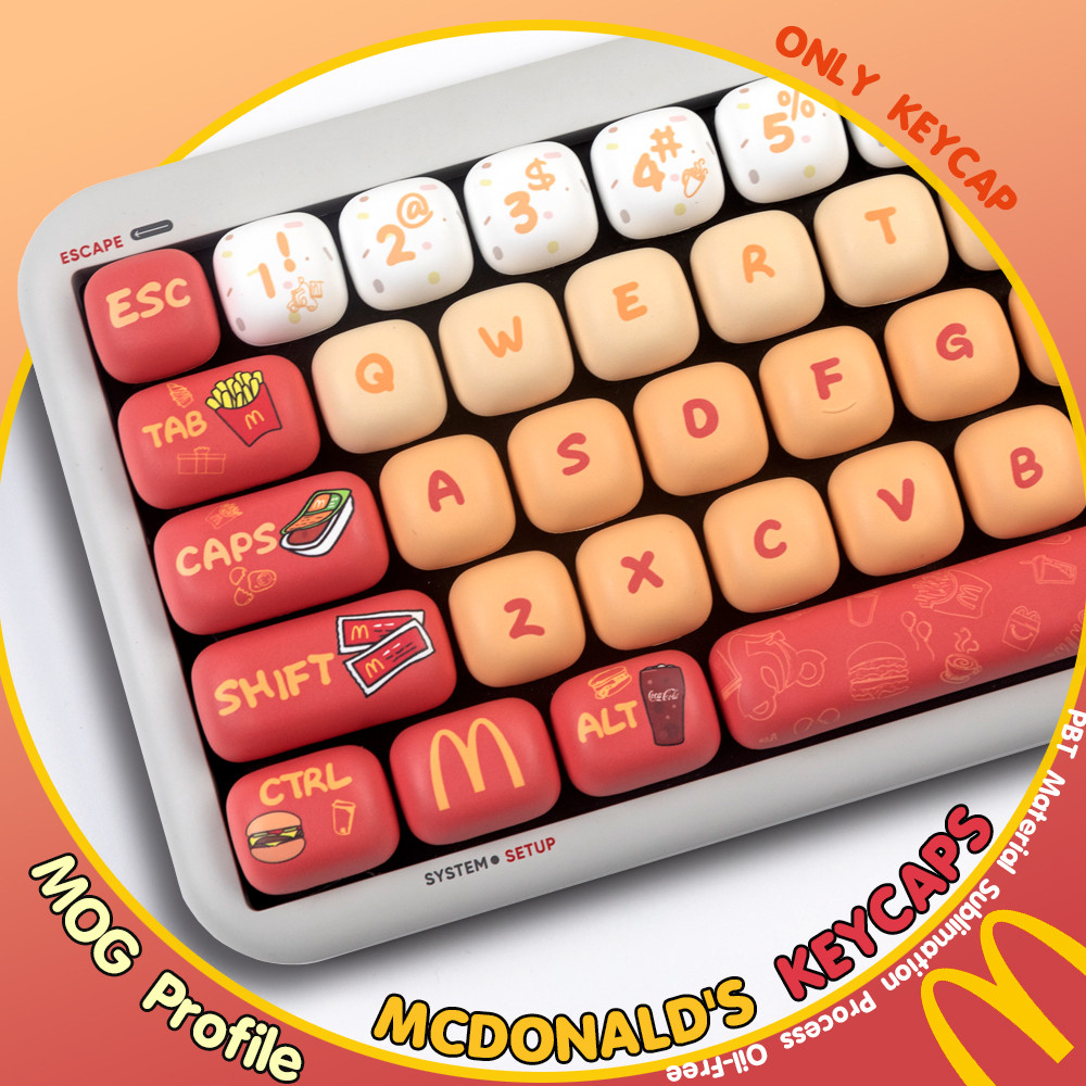 McDonald's MOG Profile 133Keys/Set Keycaps PBT Dye-Sublimation Custom ...